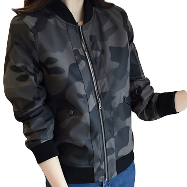 Women's Loose Military Camouflage Camo Jacket